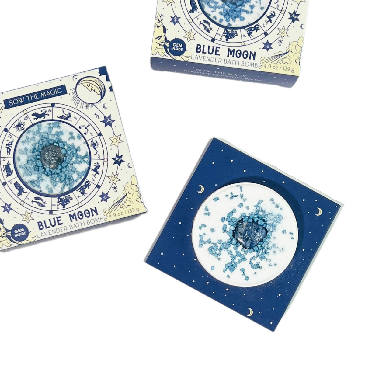 Blue Moon Lavender Bath Bomb with Sodalite | Sow the Magic