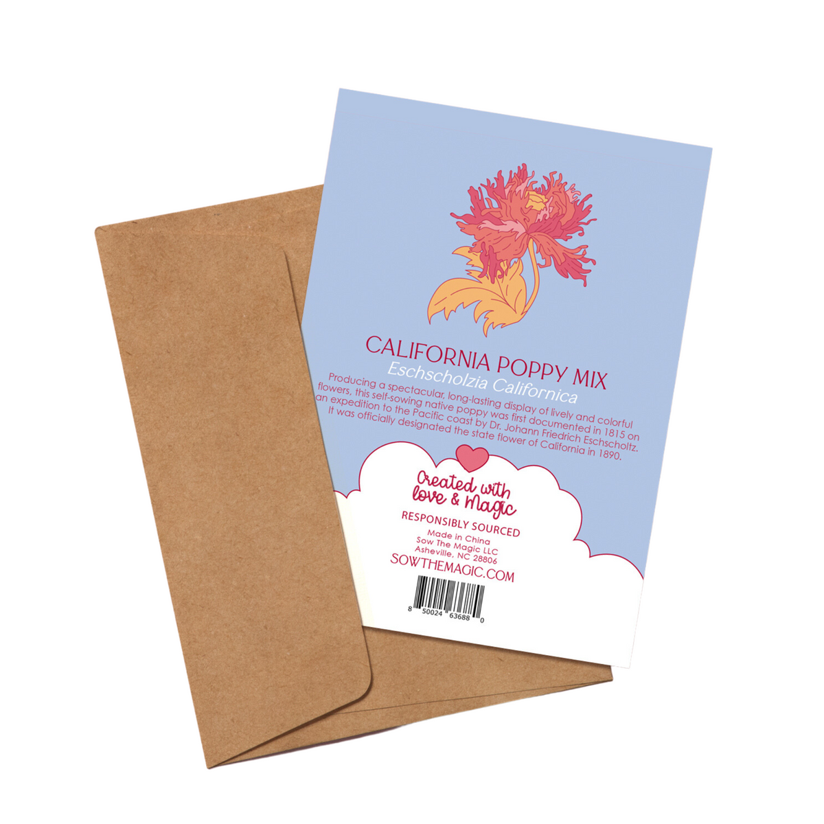 The Poppy Star Botanical Tarot Greeting Card | Sow the Magic