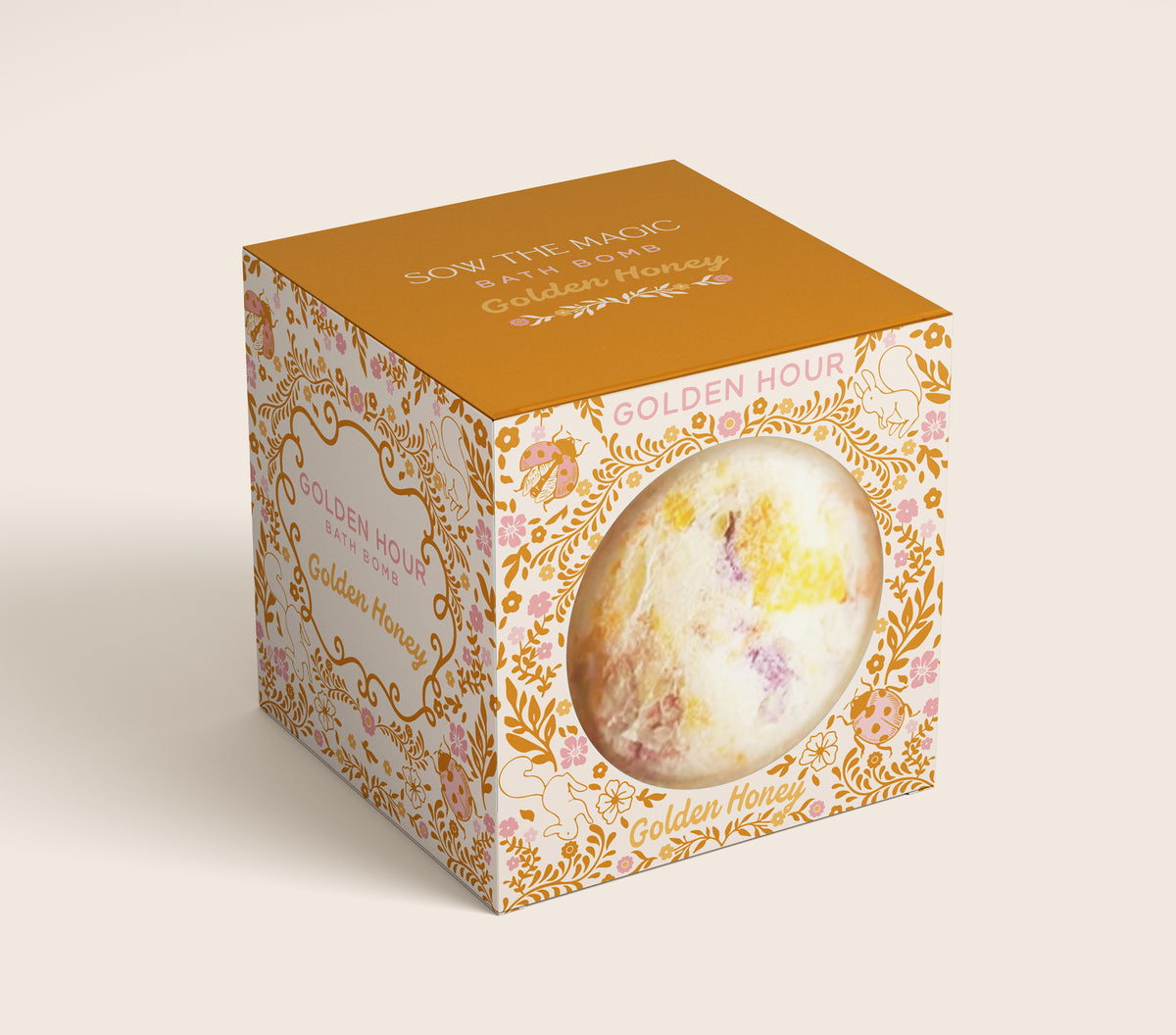 The Golden Hour Bath Bomb in Golden Honey | Sow the Magic